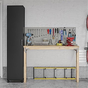 Pemberly Row Transitional 16" Utility Storage Cabinet in Black
