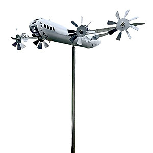 HAIHUANG Pure Handmade Creative Spraying B-29 Metal Aircraft Wind Trimmer, Wind and Move, Home Garden Decoration Preferred 11.8x12.9x3.2 B-2911 0