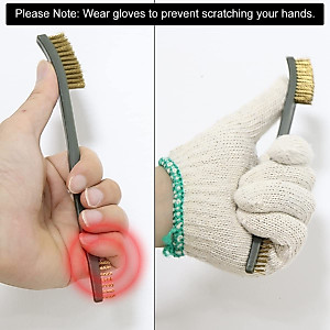 【The Best Deal】OriGlam 3pcs Mini Wire Brush Set, Rust Paint Metal Cleaner, Cleaning Welding Slag and Rust, Handy Steel/Nylon/Brass Brush Set Suitable for Cleaning Paint/Rust/Dirt