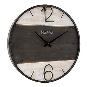 La Crosse Technology 404-4040 16" Ironwood Quartz Wall Clock, Brown