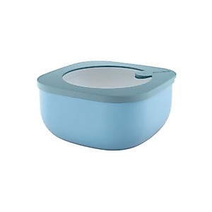 Guzzini Store & More Kitchen Active Design Low Airtight Containers for Fridge/Freezer/Microwaves (M), 19.5 x 19.5 x 9.3 cm, Blue (Matt Mid Blue)