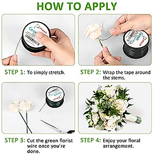 Floral Wire, 110 Yards 22 Gauge Green Florist Wire, Flexible Green Wire Paddle Wire for Crafts, Christmas Wreaths Tree, Garland and Floral Flower Arrangements