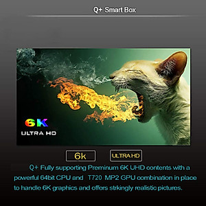 Android 10.0 TV Box 4GB RAM 32GB ROM, Q Plus Android Box H6 Quad-core WiFi 2.4GHz Support 6K H.265 HD 2.0 Ethernet