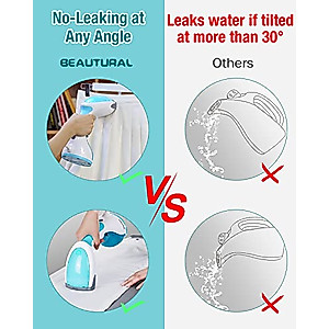 BEAUTURAL Steamer for Clothes, Portable Handheld Garment Fabric Wrinkles Remover, 30-Second Fast Heat-up, Auto-Off, Large Detachable Water Tank