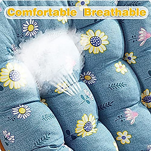 Gmsqj Custom Bench Cushion,Personalized Size Rocking Chair Cushion,Non Slip Tufted Bench Pads with Ties,Outdoor/Indoor Furniture Cushion for Garden Patio Swing Chair,Dining Chair (Grey)