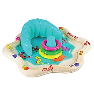 Inflatable Baby Splash Mat with Backrest & Fun Stackable Rings | Inflatable Infant Pad / Pool | Summer Toys