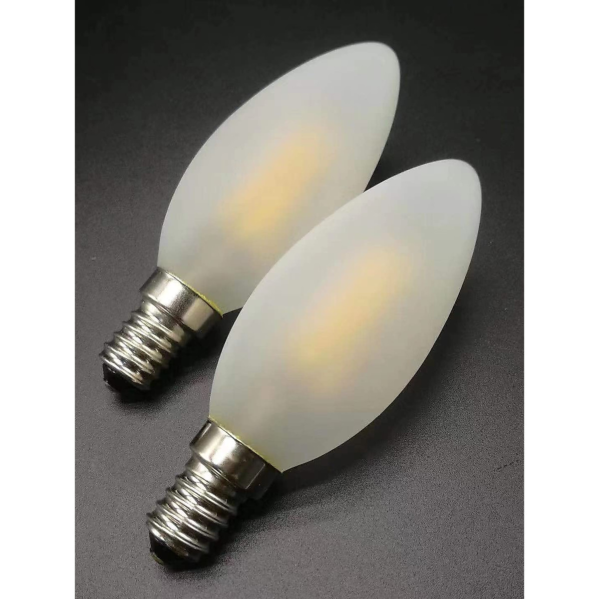 Seigun E12 LED Candelabra Bulb,B11,4W Vintage Edison Style Light Bulbs, 40 Watt Equivalent,2700K Warm Soft White 400LM, E12 Base Dimmable LED Candle Bulbs, C35 Frosted Glass Flame Shape (6)