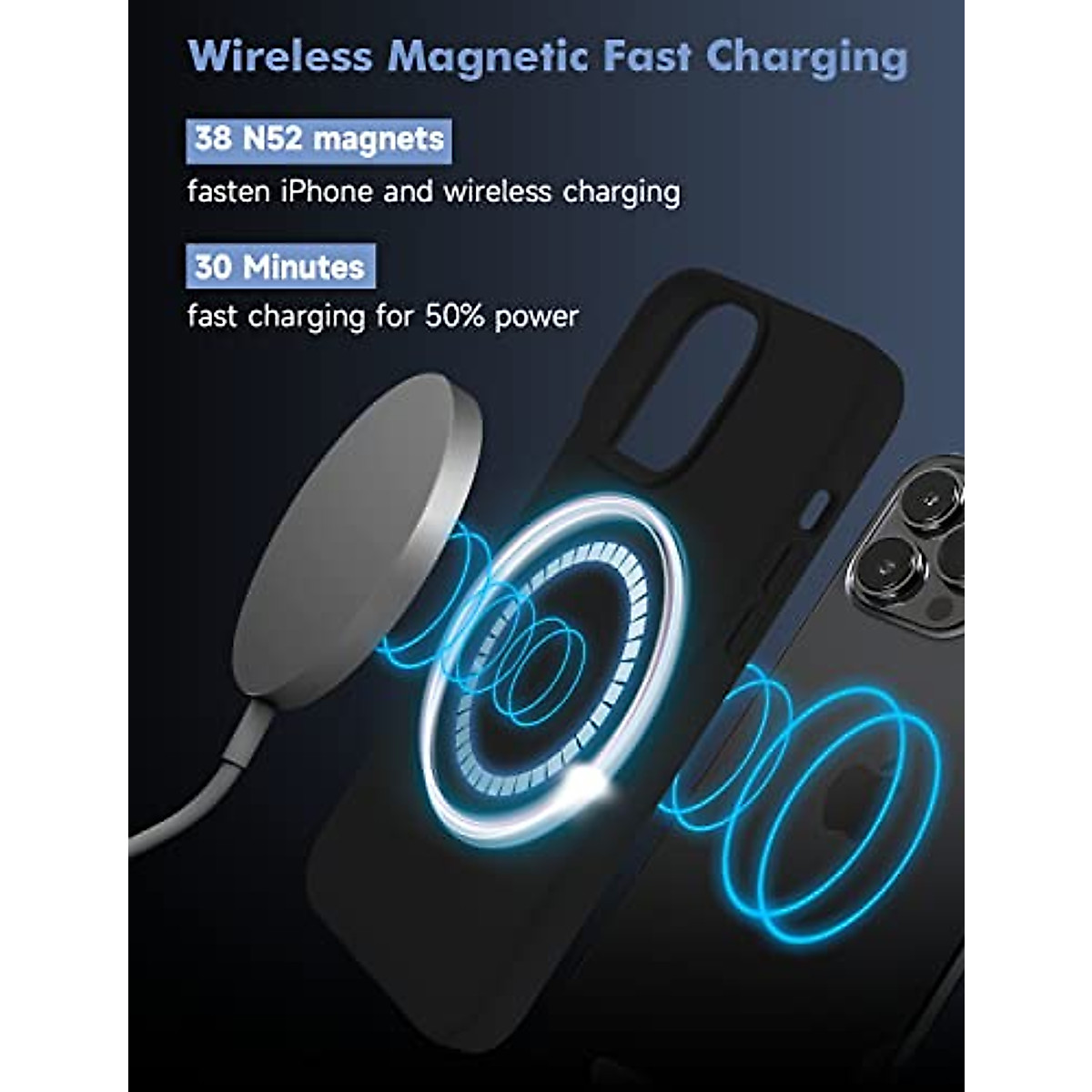 Kimguard Silicone Magnetic Case for iPhone 13 Pro Max Magsafe Case Silicone Phone Case with Microfiber Lining for iPhone 13 Pro Max 6.7 inch 2021,Black