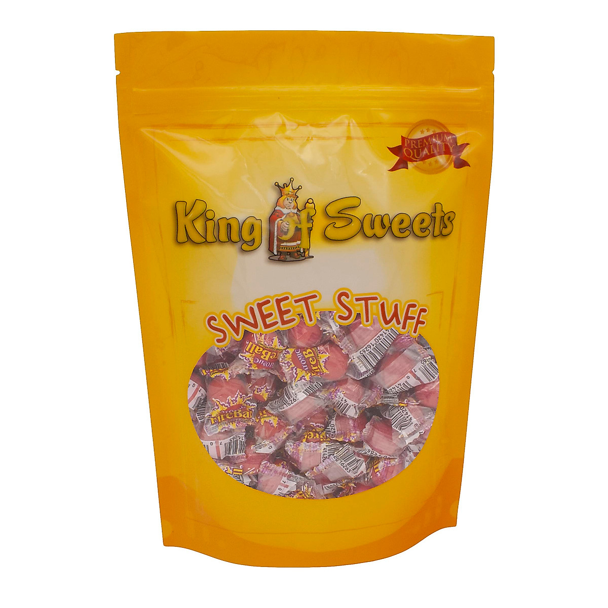 Atomic Fireballs - Medium - Ferrara Candy Co. | Intensely Cinnamon Hard Candy + Individually Wrapped Candy Pack | Movie Theater & Halloween Candy Pack | XL 2 Pound Bulk Candy Bag King of Sweets