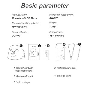 Led Face Mask Light Therapy, Red Light Treatment for Face, Light Therapy Mask, 7 Led Light Therapy Facial Skin Care Masks, Reduce Acne wrinkles, PDT - LLLT - Facial Steam Therapy Japanese Technology