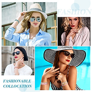 42 Pcs Sunflower Bracelets Surfer Wave Bracelet Handmade Braided Rope Friendship Bracelets Adjustable Bracelets for Women(Elegant Style)