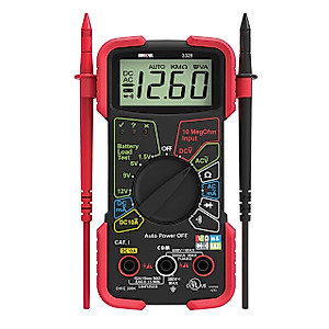 INNOVA 3320 Auto-Ranging Digital Multimeter, Red & Black