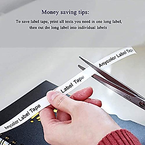 6-Pack Compatible with Brother P Touch TZe TZ Label Tape 12mm 0.47 Laminated (White/Clear/Red/Blue/Yellow/Green) for Ptouch PT-D210 PT-H110 PT-D220 PTD400 PTD410 Label Maker, Anycolor