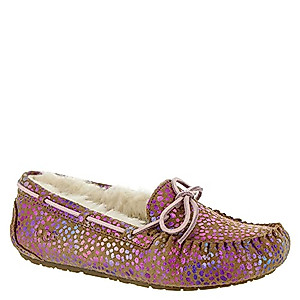 UGG Girls K Dakota Spots Slipper, Chestnut Sparkle Suede, 6 Big Kid