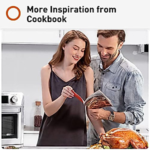 JOYOUNG Air Fryer Toaster Oven with 14 Preset Functions Convection Oven Oil-Less 25QT 1700W, Full-Metal Structure & DualWall Glass, Recipes