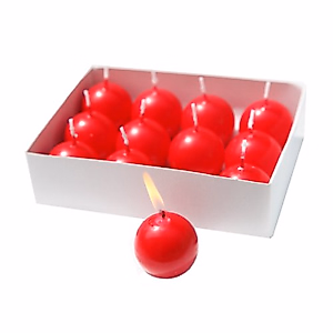 Biedermann 12 Small Ball Candles, Red