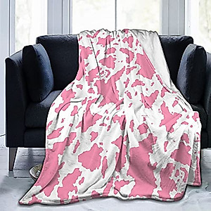 Pink Cow Print Blanket Comfort Cow Print Stuff Warm Pink Cow Print Throw Blankets Soft Stuff Decor Gifts for Girls Women