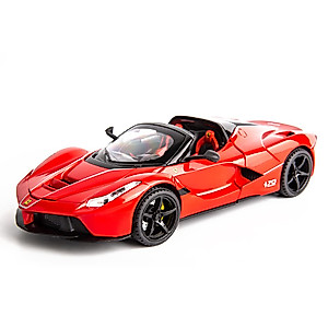 BDTCTK 1/22 Compatible for Ferrari Car Model Pull Back Car with Sound and Light for Kids Boy Girl, Vehicles Diecast Cars Model(Red)