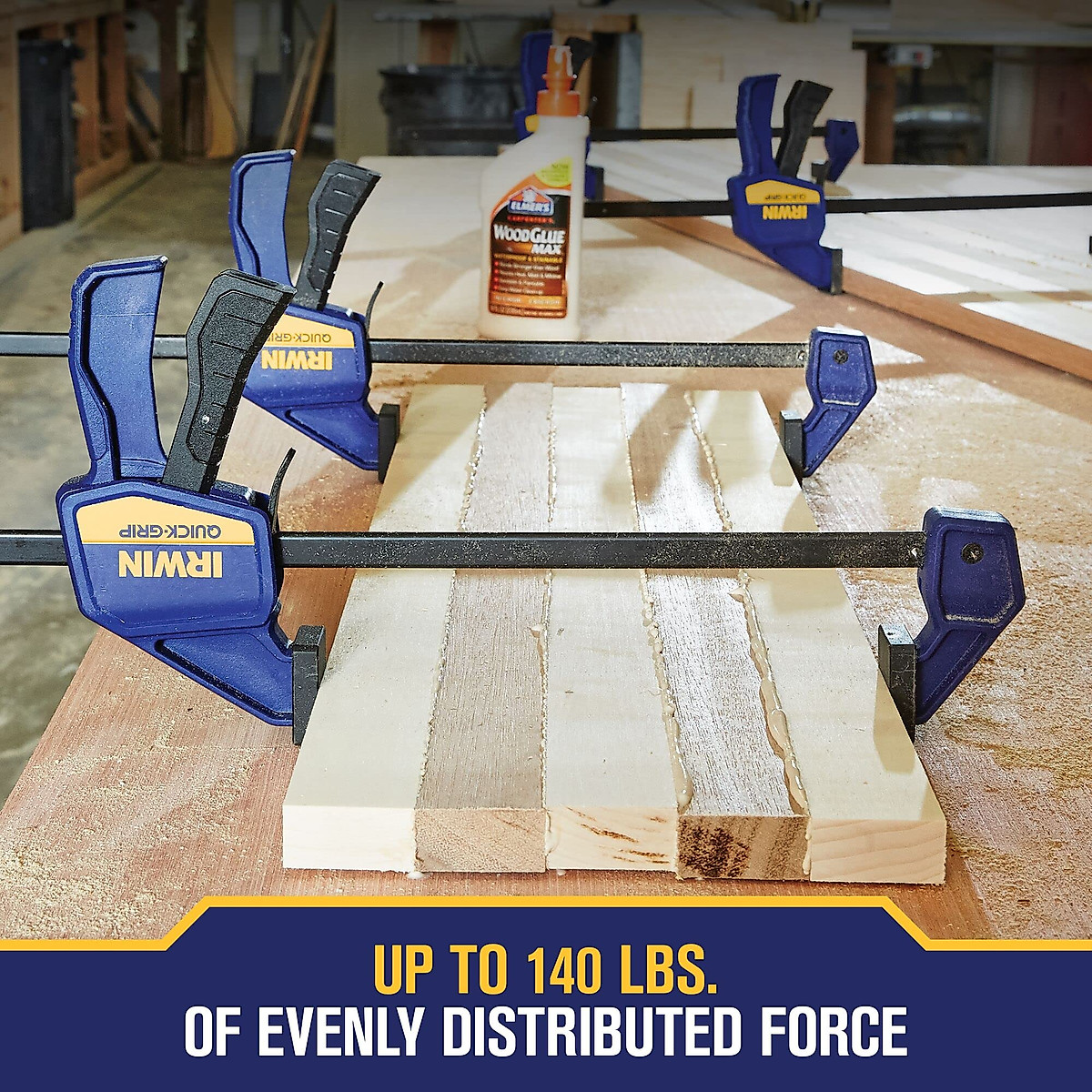 IRWIN QUICK-GRIP Bar Clamps for Woodworking, One-Handed, Mini, 6-Pack (1964749)