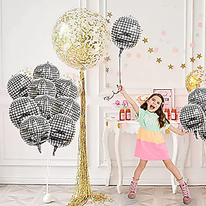 Disco Ball Balloons, 6 PCS, Disco Balloons, Disco Party Decorations, 22 Inch 4D Silver Disco Balloons, Disco Ball Decorations, Disco Ball Balloon, Disco Party Supplies, 70s 80s 90s Party Decorations