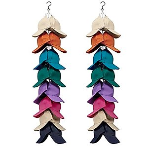 HYDERMUS Hat Rack 2 Pack for 32 Baseball Caps with Adjustable Height Hanging Baseball Hat Organizer for Closet Metal Hat Holder with 32 Clips Hat Storage Hat Hanger for Wall Door Closet 42.5 in