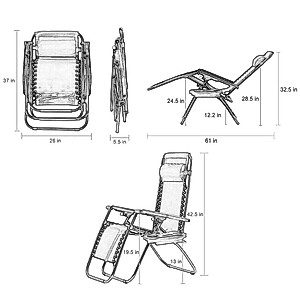 FDW Zero Gravity Chair Patio Lounge Chairs Lounge Patio Chairs 2 Pack Adjustable Reliners for Pool Yard with Cup Holder