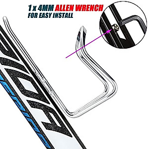 USHAKE Water Bottle Cages for MTB Bikes - Lightweight Aluminum Alloy Holder Brackets - Easy to Install with Drilled Holes - 2 Pack Silver