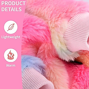 Pink Dog Sweater for Small Dogs Girl Tie Dye Female Dog Sweater Puppy Sweatshirts Doggie Sweaters Winter Dog Clothes Pet Cat Pup Warm Clothing Outfit for Yorkie Chihuahua Coat with Bow-Knot XS