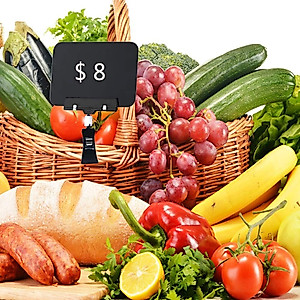 Mlici Clip on Sign Holder Chalkboard Clips, 4 Pack 8.2 x 5.8 Inch Sign Holder Clip for Retail Store Signs Displays, Black Plastic Sale Signs for Food Label Display Rotating Signs Table Clip