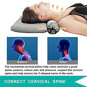 Neck Stretcher for Pain Relief Sleeping Pillow, Neck and Shoulder Relaxer Cervical Traction Device Pillow for Muscle Relax and TMJ Pain Relief
