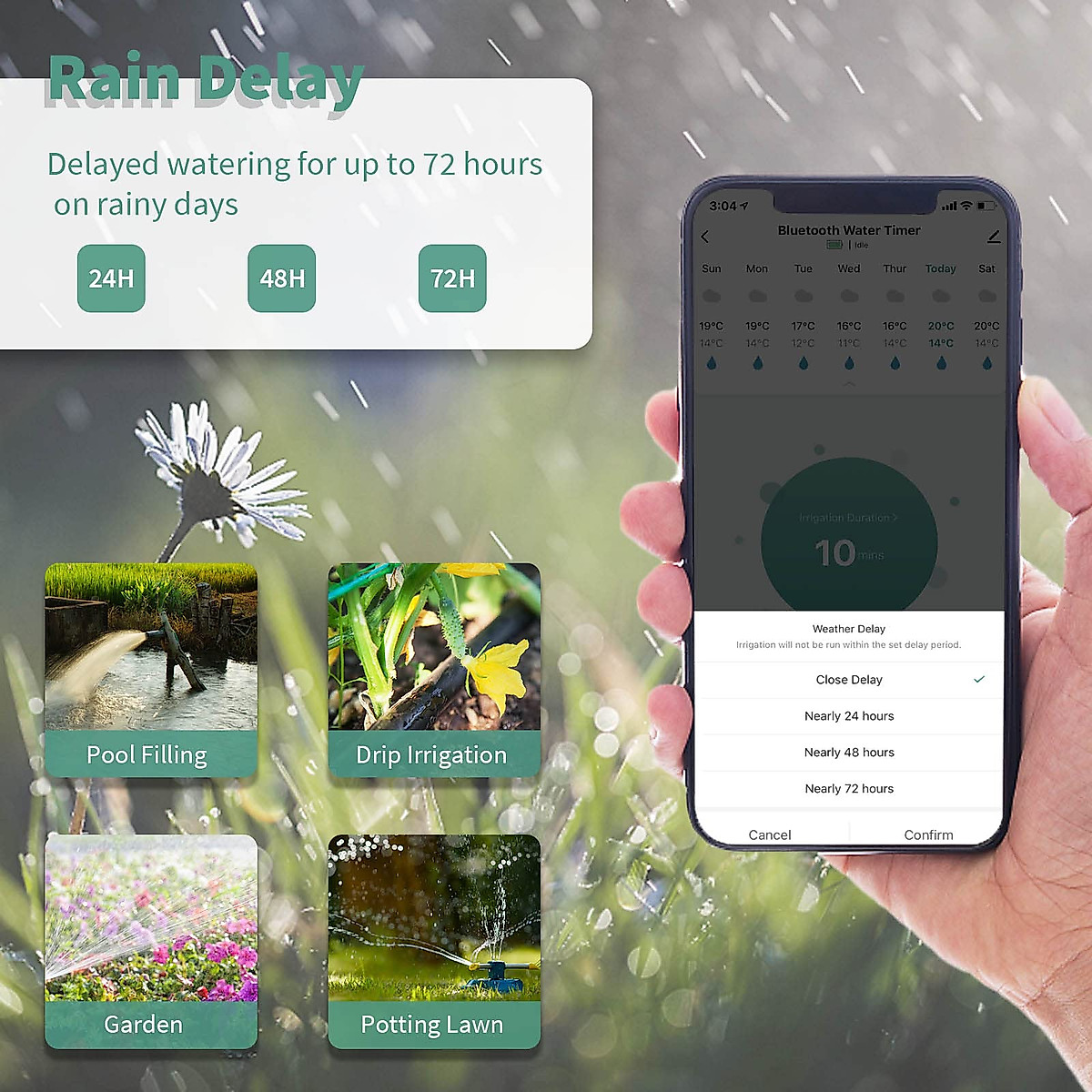 WiFi Water Timer for Garden Hose, Diivoo Smart Sprinkler Irrigation Timer with Hub, Up to 20 Separate Watering Schedules, Compatible with Alexa and Google Home