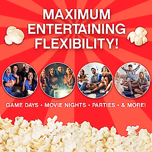 West Bend Stir Crazy Popcorn Machine Electric Hot Oil Popper Includes Large Lid for Serving Bowl and Convenient Nesting Storage, 6-Quart, Red