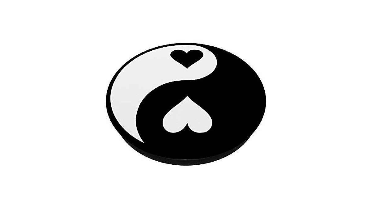 Yin Yang Print Hearts Yoga PopGrip - Stylish & Functional