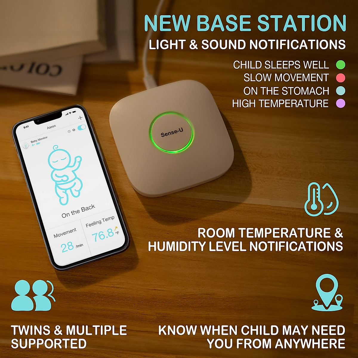 Sense-U Smart Baby Monitor + Baby Swaddle