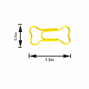 BRRAAVEES Paper Clips Colorful Cute Dog Bone Shape Paper Clips for Bookmark Files Office School Notebook (50 Pcs Dog Bone Shape)