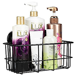 SANNO Suction Cup Soap Dish Holder Suction Shower Caddy Deep Bathroom Basket
