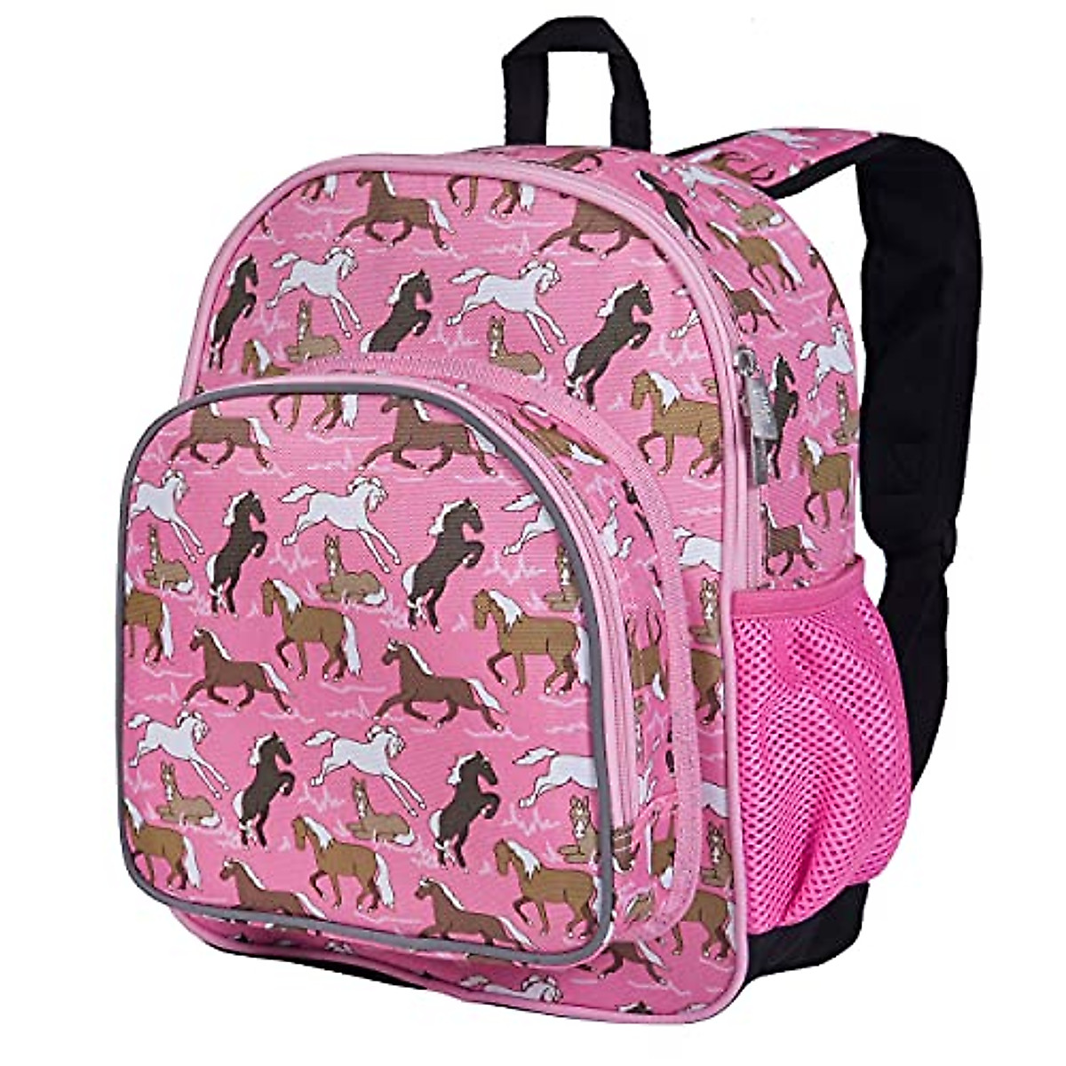 Wildkin 12 Inch Backpack Bundle with Insulated Lunch Box Bag (Horses in Pink)