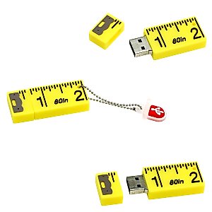 Cool USB Flash Drive - 16 GB Fun USB Flash Drive - Ruler Pen Drive - Fun USB (Yellow Ruler)