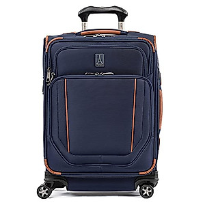 Travelpro Crew Versapack Softside Expandable 8 Spinner Wheel Luggage, USB Port, Men and Women, Patriot Blue, Carry on 21-Inch