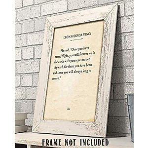DaVinci - Once You Have Tasted Flight - 11x14 Unframed Typography Book Page Print - Great Decor and Gift for Pilots Under $15