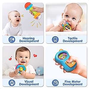 iPlay, iLearn 10pcs Baby Rattles Toys Set, Infant Grab N Shake Rattle, Sensory Teether, First Development Learning Music Toy, Newborn Birthday Gifts for 0 1 2 3 4 5 6 7 8 9 10 12 Month Babies Boy Girl
