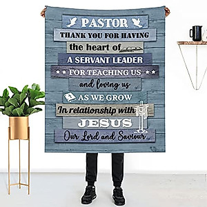 Pastor Appreciation Gifts, Pastor Blanket 50''x60'', Christian Pastor Gifts for Men Women, Birthday Blanket Soft Cozy Flannel Throw Blanket Religious Gift for Pastor Appreciation