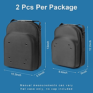 Epesoware 2pcs Hat Travel Case for Baseball Caps - Premium Hat Carrier Case with Carrying Handle, Shoulder Strap and Luggage Strap, Protect Up to 10 Hats, Hat Storage Organizer at Home
