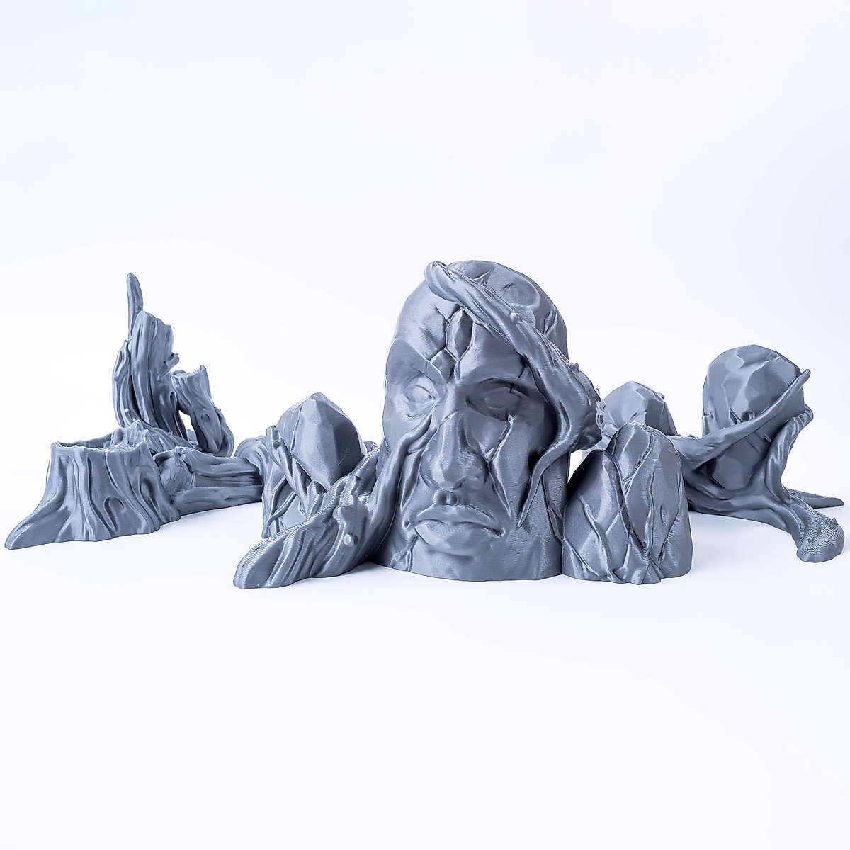 3D Vikings Magical Forest - 4-Piece Mystical Trees and Carved Rock, 28/32mm Scale, Tabletop RPG Terrain