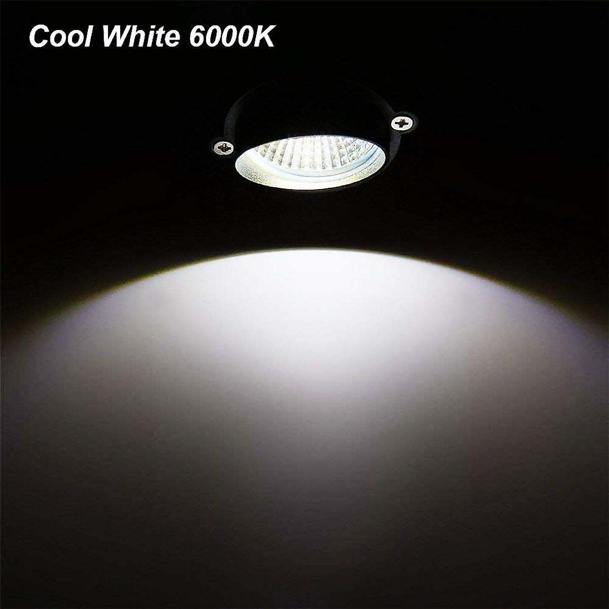 WeLead Bright LED Spotlight 7W COB Pathway Lights with U.S. Plug Flag Spot Light Garden Light with Metal Ground Stake, Waterproof Landscape Lighting for Lawn, Driveway, Yard, Set of 2 (Cool White)