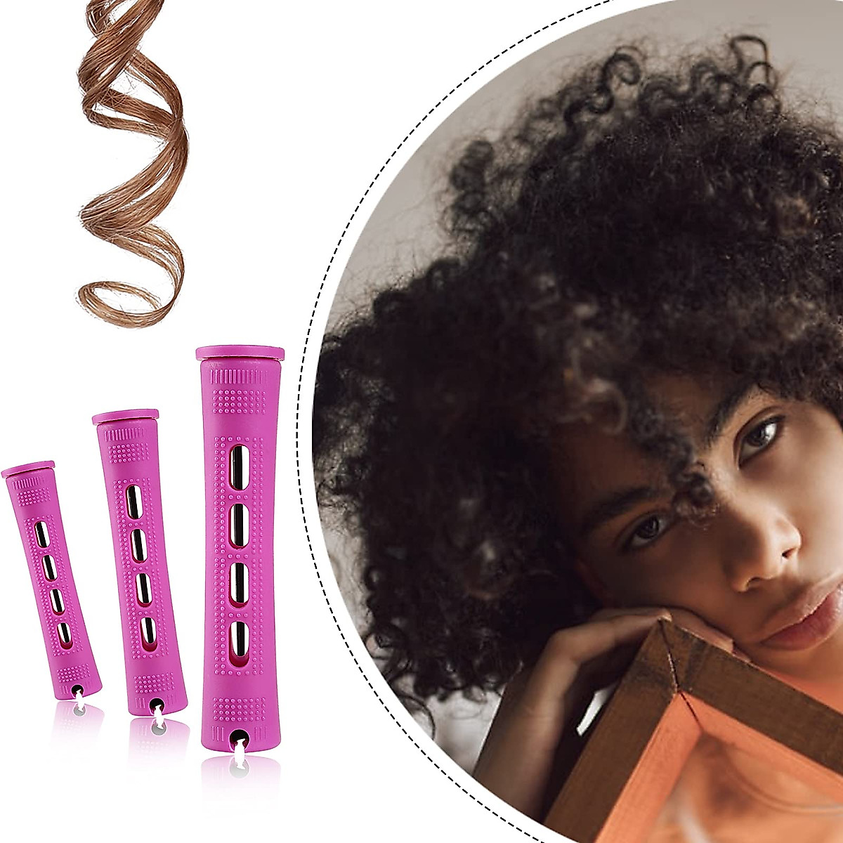 50pcs Cold Wave Rods Set - Medium Size Curlers for Natural, Long & Short Hair, DIY Perming & Curly Hair Tools