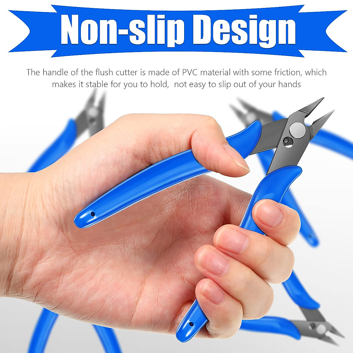 12 Pcs Flush Cutter Pliers Wire Cutters 4.92 Inch Diagonal Cutters Carbon Steel Cutting Pliers Wire Clippers Nippers for Electronic Wire Soft Copper Jewelry Making Screws Crafting DIY Projects (Blue)