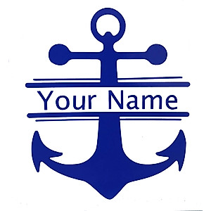 Personalized Nautical Anchor Name Vinyl Decal - Custom Boating Bumper Sticker, for Tumblers, Laptops, Car Windows
