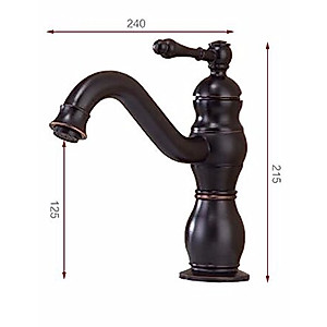 SJQKA-Faucet All copper bronze black European antique dish basin faucet kitchen faucet can rotate the general tap Basin