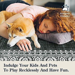 Lahome 2x6 Black Kitchen Runner Rugs Non Skid Washable,Rug Runners for Hallways Non Slip Bathroom Carpet Runner,Bordered Soft Indoor Rug Runner for Entryway Laundry Room Bedside(2'x6',Black)